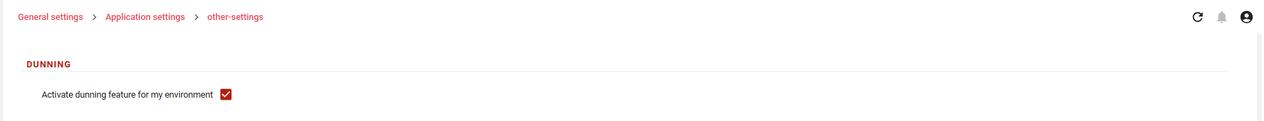 1. Activate the Dunning Feature